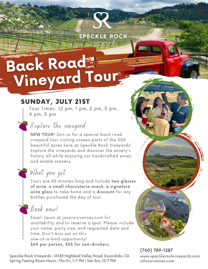 Speckle Rock Vineyards - Visit - Vineyard Tours